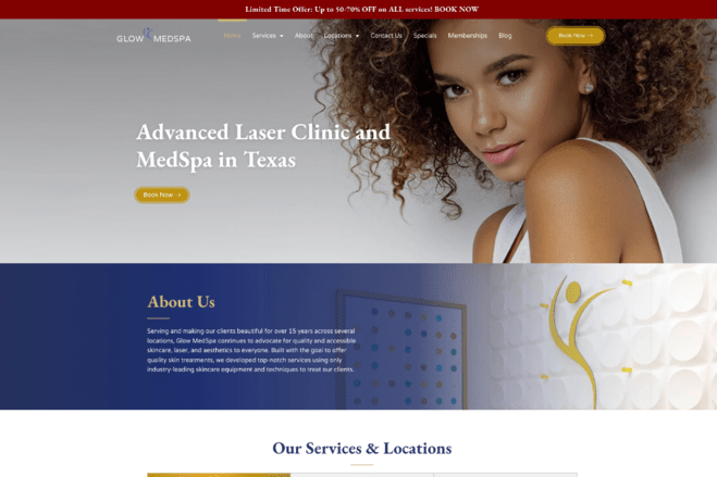 Glow MedSpa | Website Project | LeadOrigin
